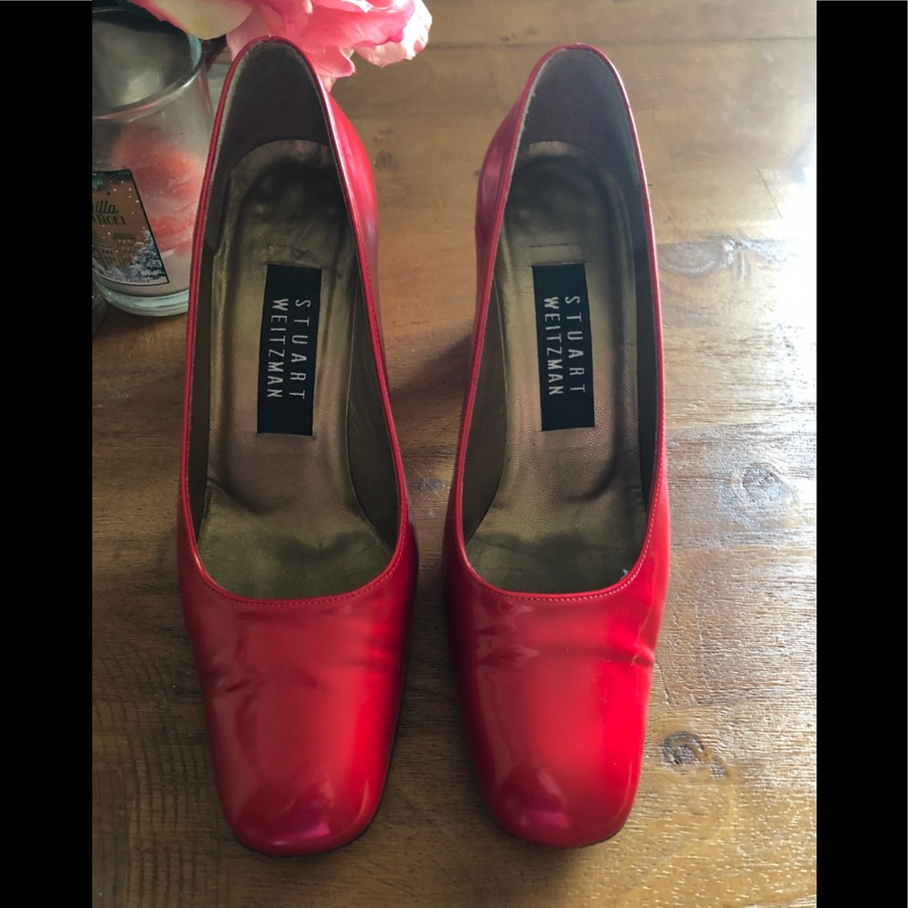 Stuart Weitzman Ruby Red Patent Pumps - Gem